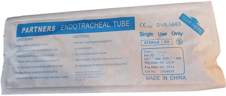 Endotracheal Tube Fr. 22 / ID 5.5, Cuffed – CMS